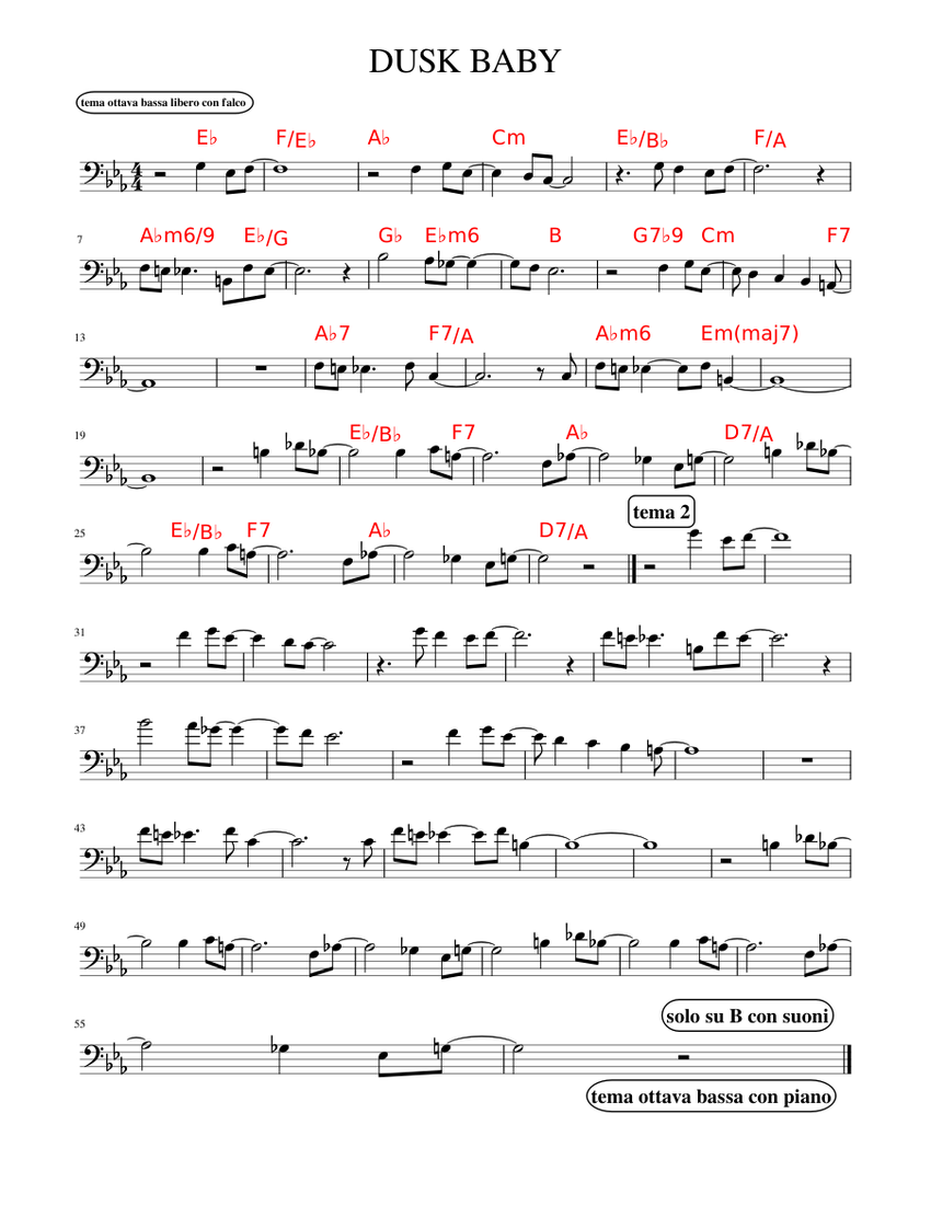 DUSK BABY Sheet Music with Chords for Piano (Solo) easy | MuseScore.com