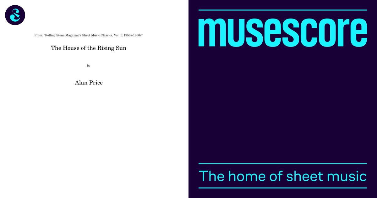 The house of the rising sun - Alan Price Sheet Music for Piano ...