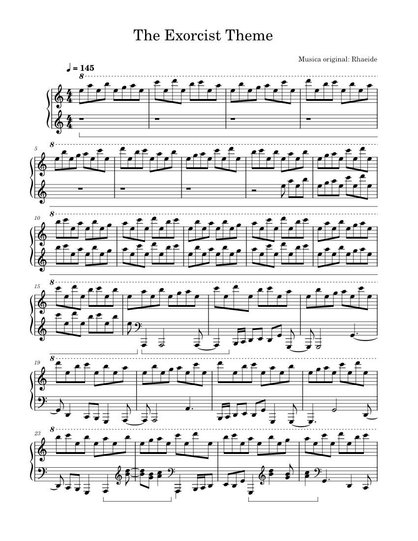 The exorcist Sheet music for Piano (Solo) | Musescore.com