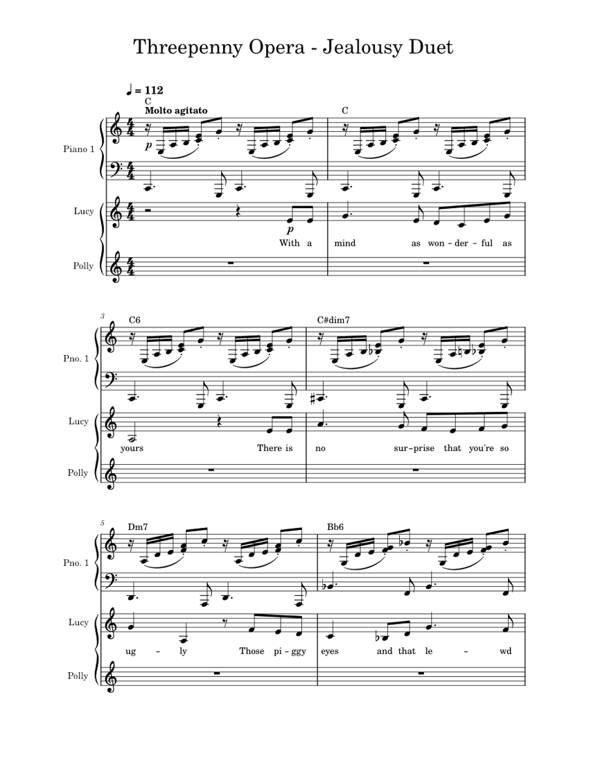 Threepenny Opera - Jealousy Duet – Bertolt Brecht Jealousy Duet - 2 ...