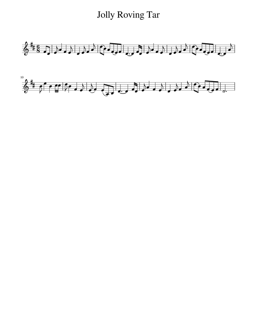 Jolly Roving Tar Sheet Music for Piano (Solo) Easy | MuseScore.com