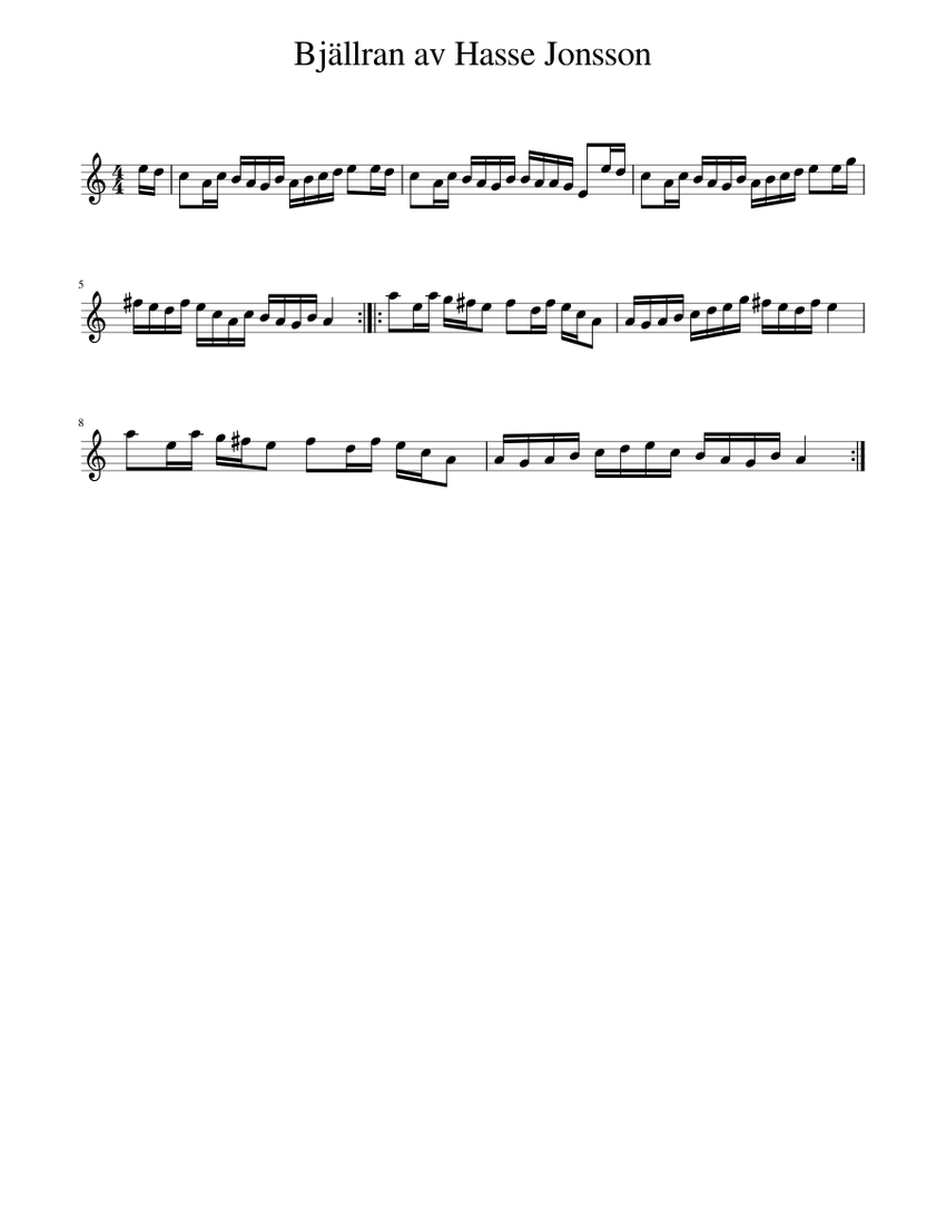 Bjällran av Hasse Jonsson Sheet music for Piano (Solo) Easy | Musescore.com