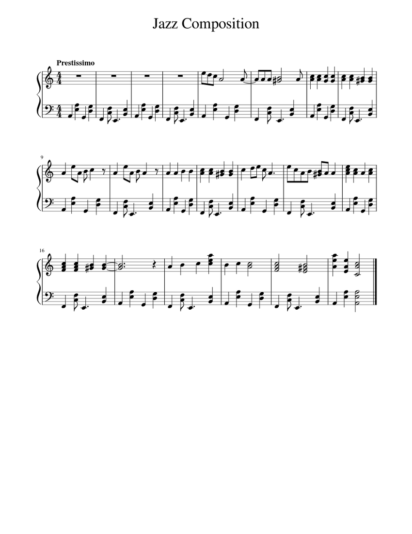 Jazz Composition Sheet music for Piano (Solo) | Musescore.com