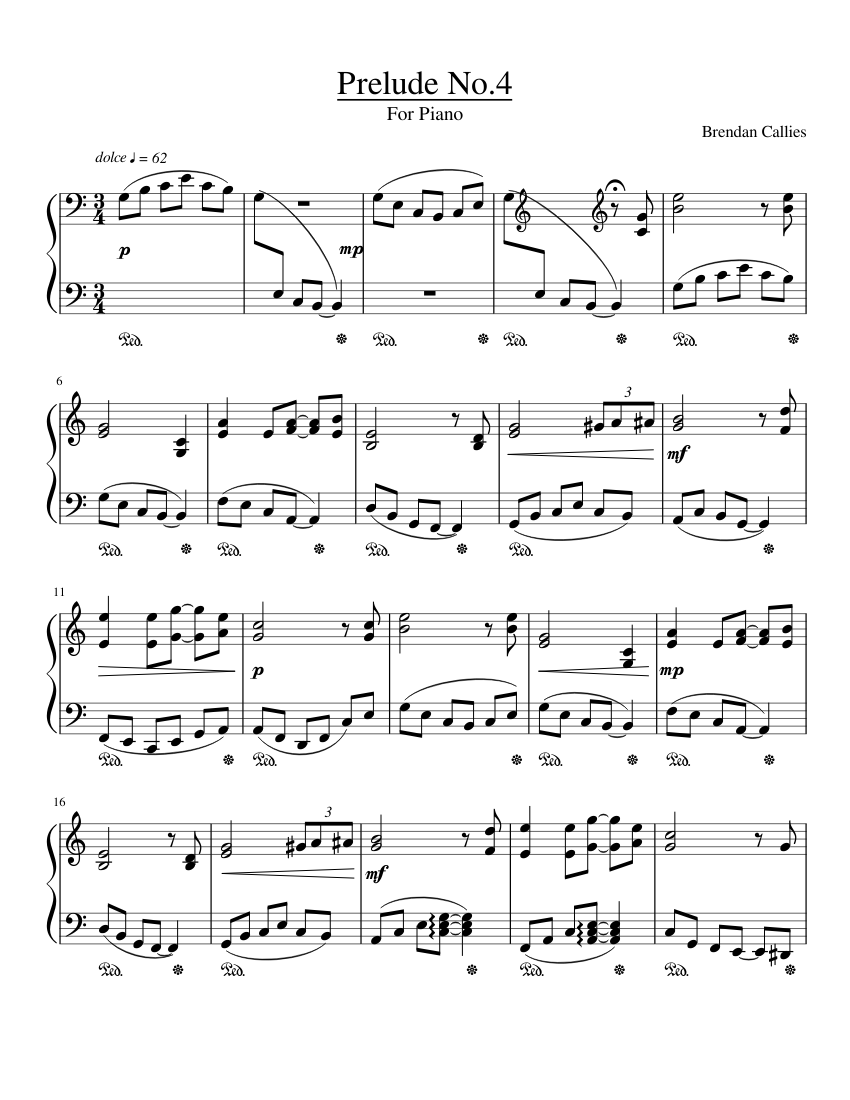 Prelude No.4 Sheet music for Piano (Solo) | Musescore.com