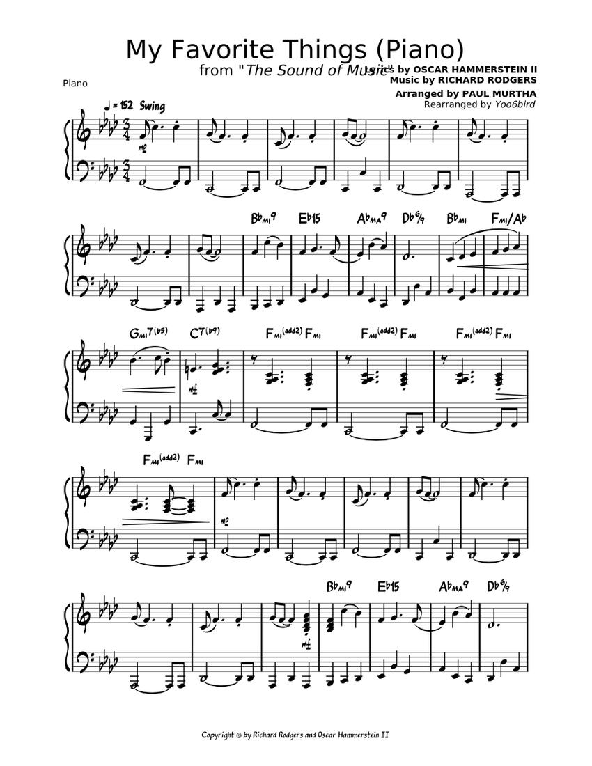 My Favorite Things (from The Sound of Music) – Rodgers & Hammerstein My ...