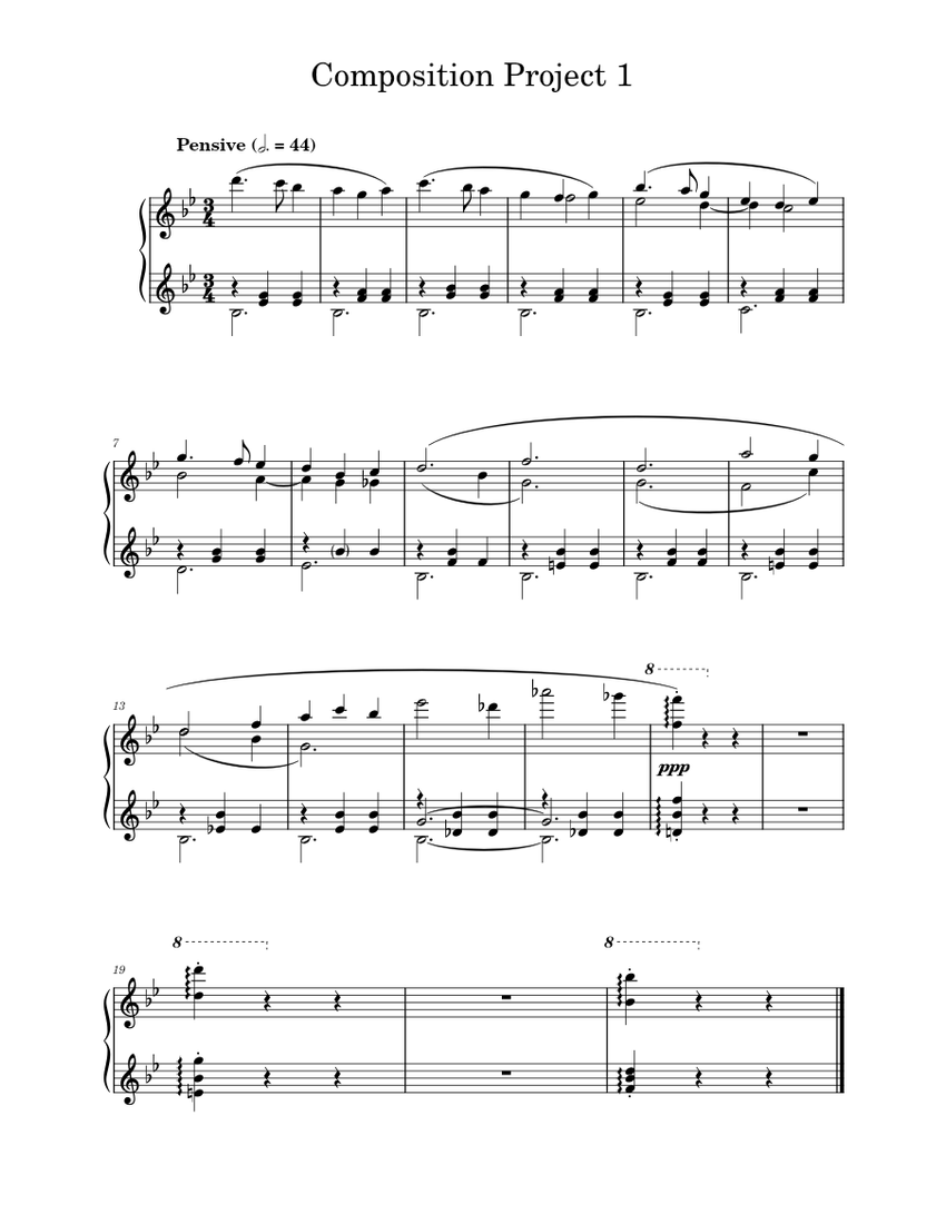 Composition Project 1 Sheet music for Piano (Solo) Easy | Musescore.com