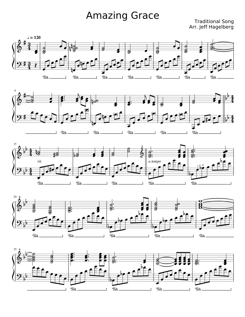 Amazing Grace Sheet Music for Piano (Solo) | MuseScore.com