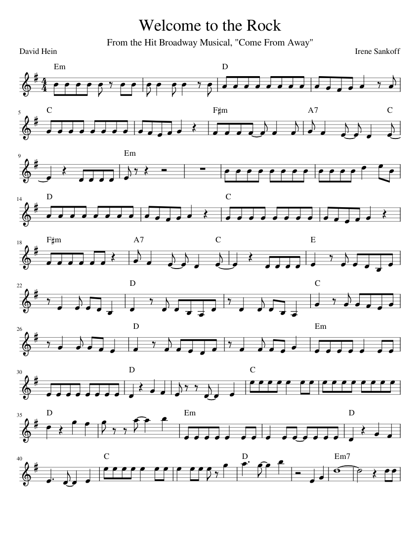 Welcome to the Rock Sheet Music with Chords for Piano (Solo) easy ...