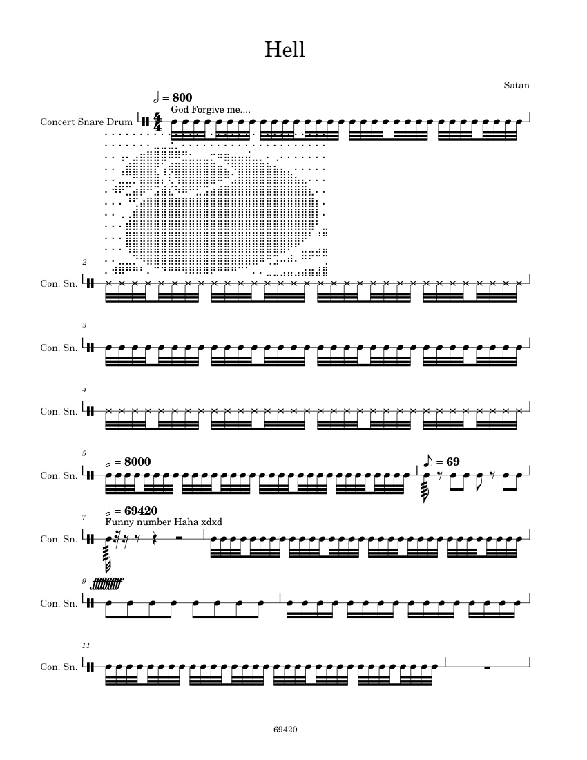 Hell Sheet music for Snare drum (Solo) | Musescore.com
