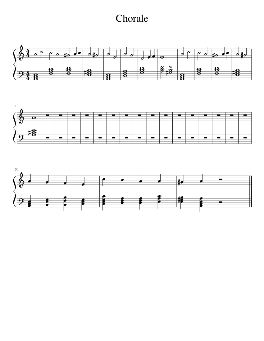 Chorale Sheet music for Piano (Solo) Easy | Musescore.com