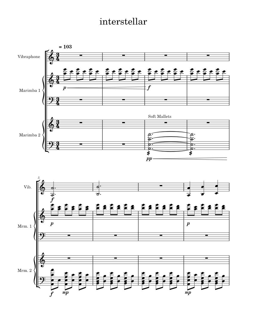 Interstellar – Hans Zimmer interstellar Sheet music for Vibraphone ...