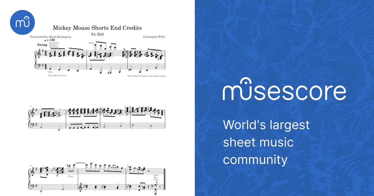 Roll 'Em (Mickey Mouse Short End Credits) - Christopher Willis Sheet ...