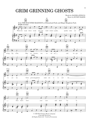 Play Official version of Grim grinning ghosts Sheet Music by Buddy ...