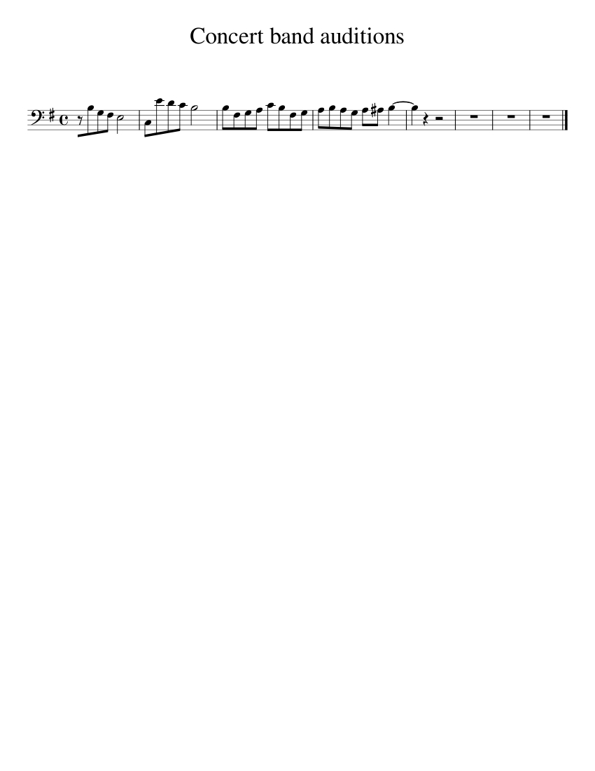 Concert band auditions Sheet music for Piano (Solo) Easy | Musescore.com