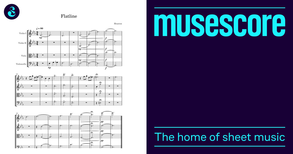 Flatline Sheet Music for Violin, Viola, Cello (String Quartet ...