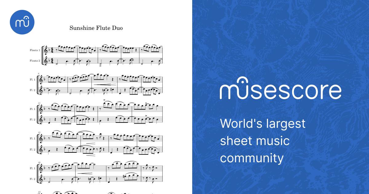 Sunshine duo Sunshine Flute Duo Sheet music for Flute (Woodwind Duet ...