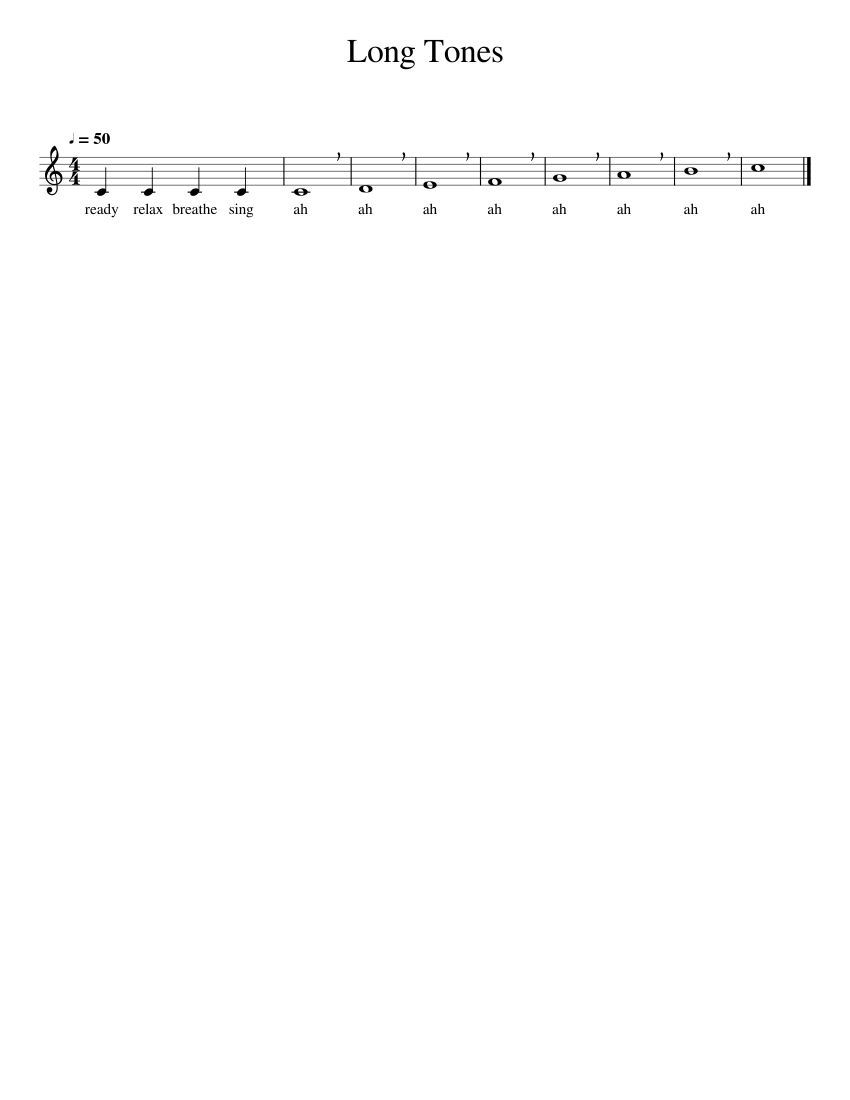 Long Tones Sheet music for Piano (Solo) Easy | Musescore.com