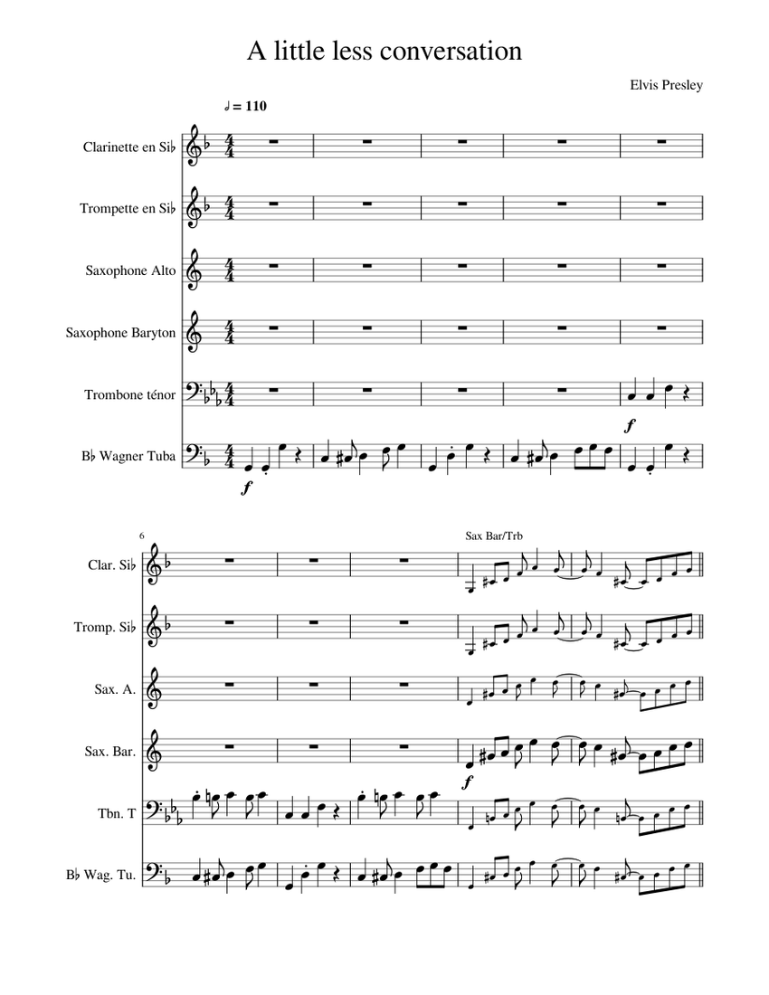 A Little Less Conversation - Elvis Presley Sheet Music for Trombone ...