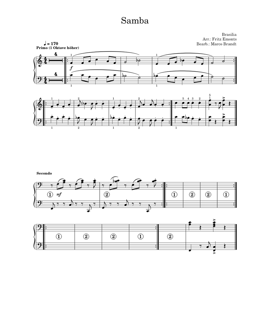 Samba - piano tutorial