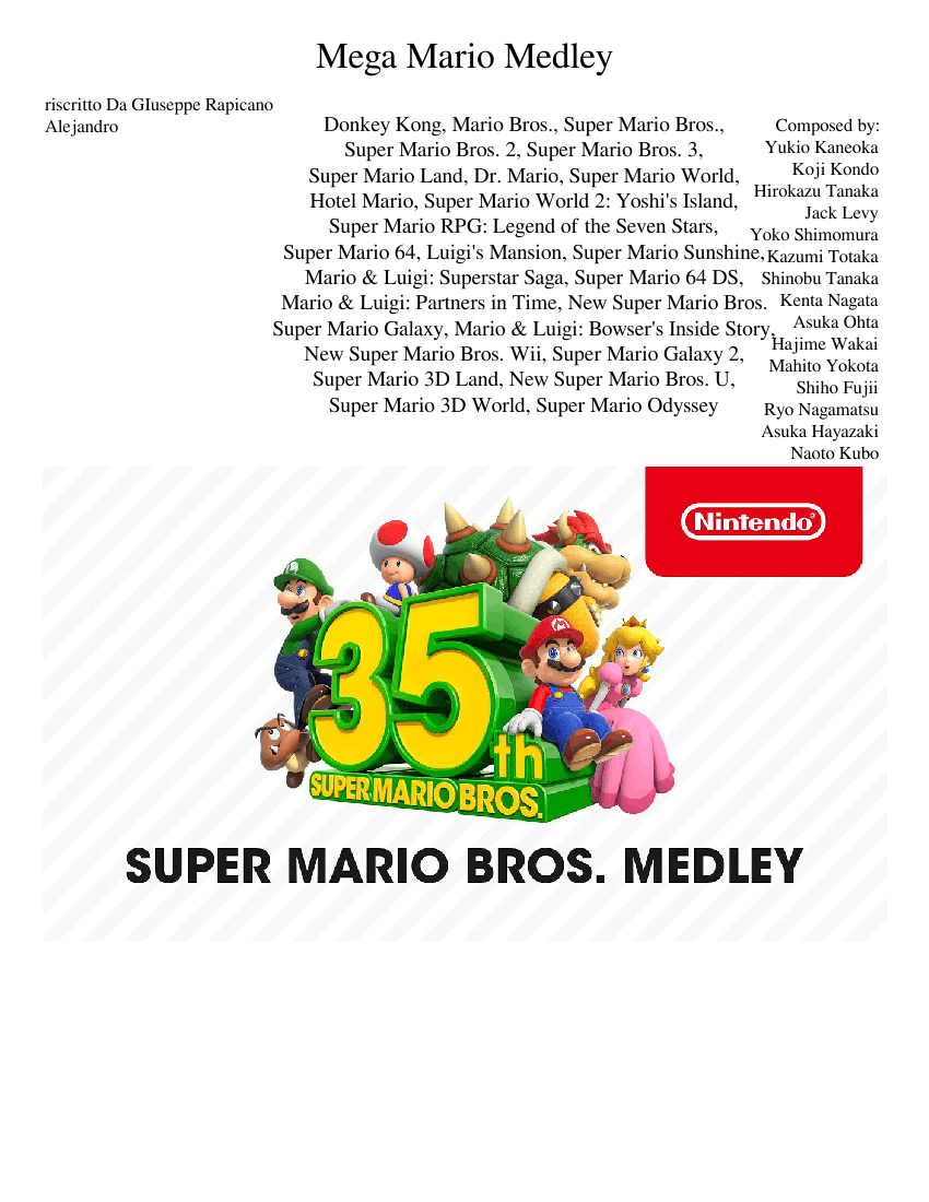 Super_Mario_Medley Sheet music for Piano (Piano Duo) | Musescore.com