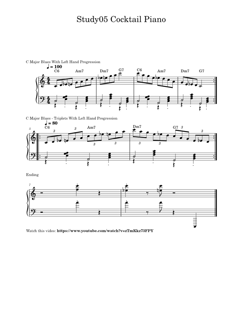 Study05 Cocktail piano Sheet music for Piano (Solo) Easy | Musescore.com