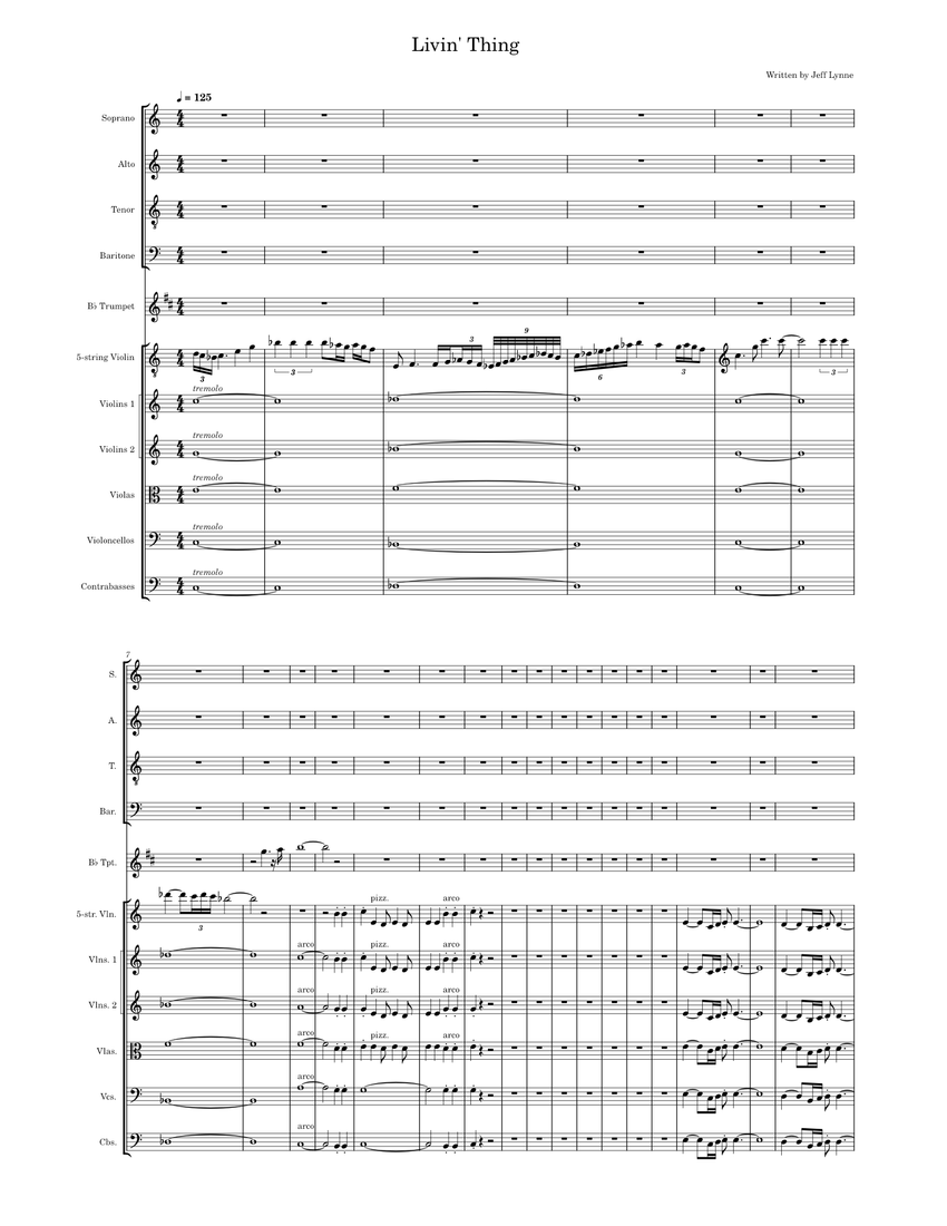 Livin' Thing (Orchestra Only) – Electric Light Orchestra Sheet Music ...