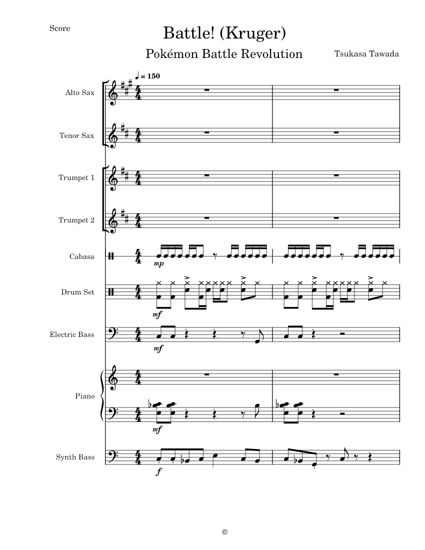 Battle! (Kruger) (Pokémon Battle Revolution) - Transcribed Score Sheet ...