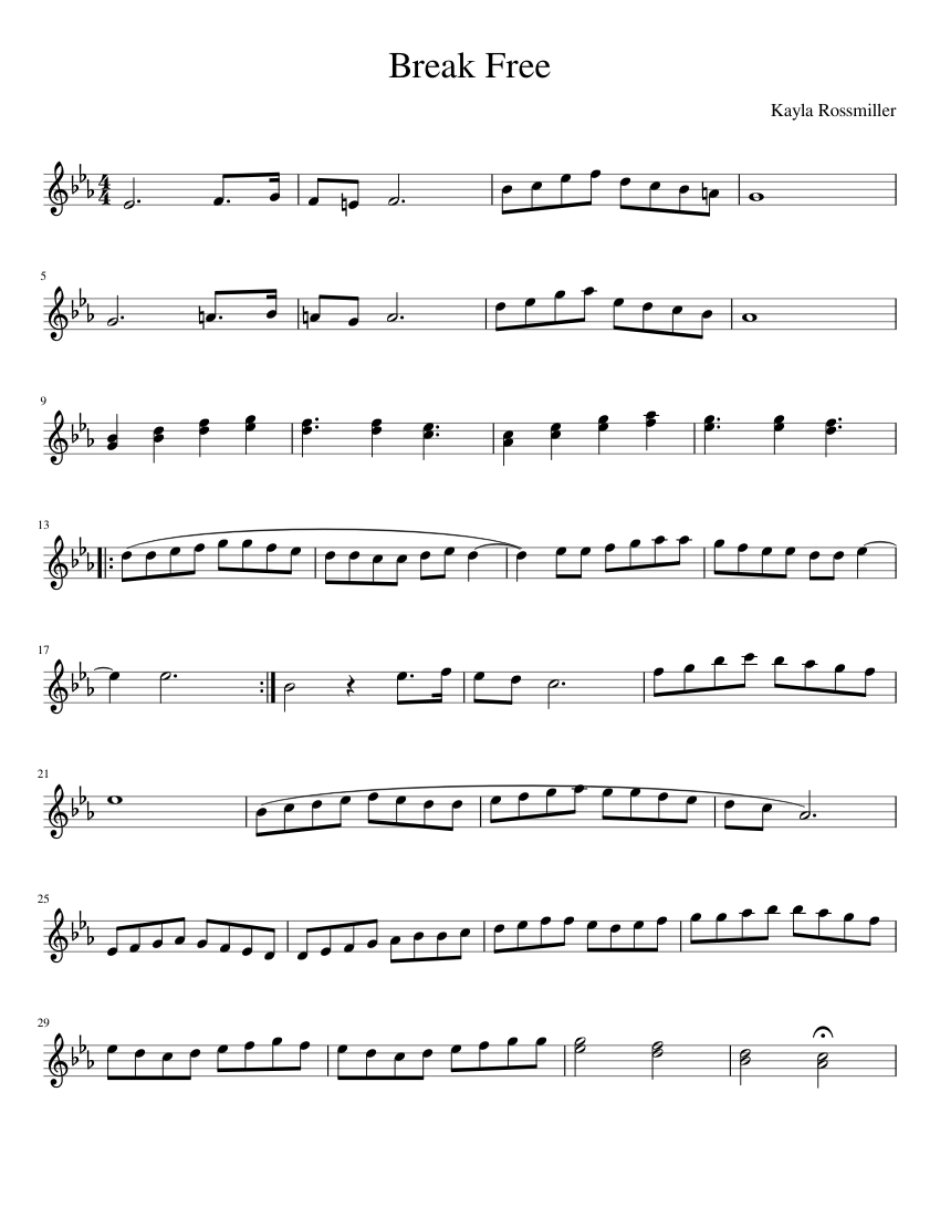 Break Free Sheet music for Flute (Solo) | Musescore.com