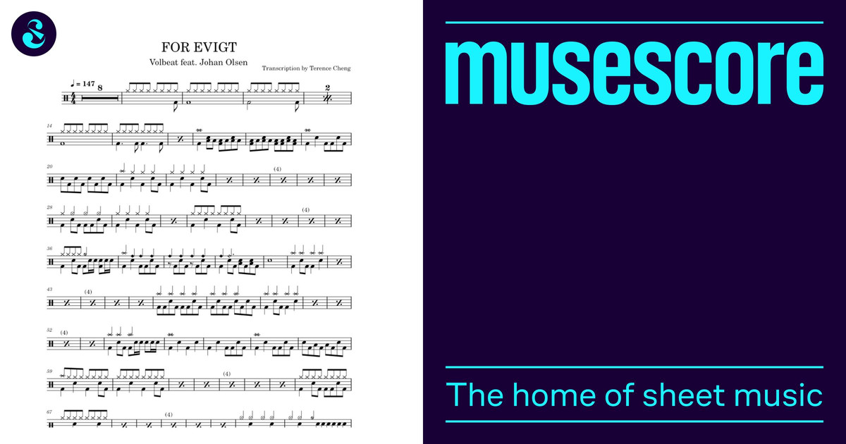 For Evigt – Volbeat Sheet Music for Drum group (Solo) | MuseScore.com