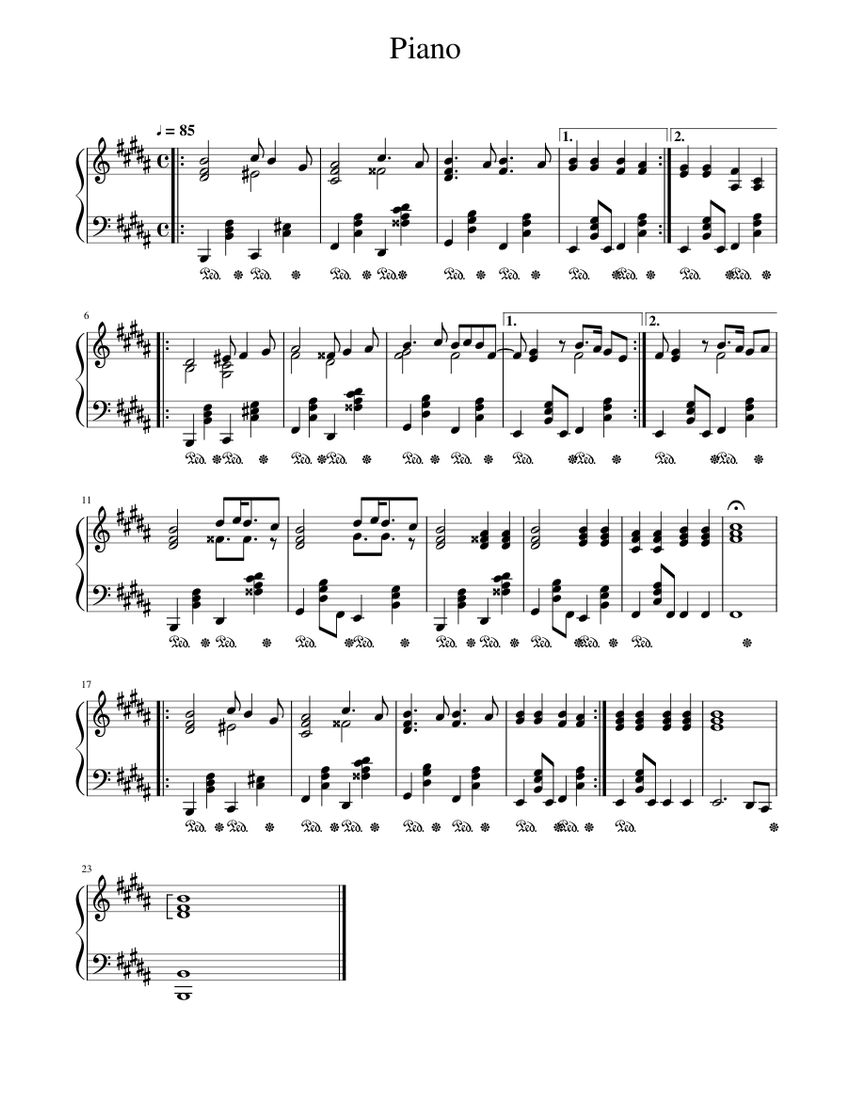 Nice piano song Sheet music for Piano (Solo) Easy | Musescore.com