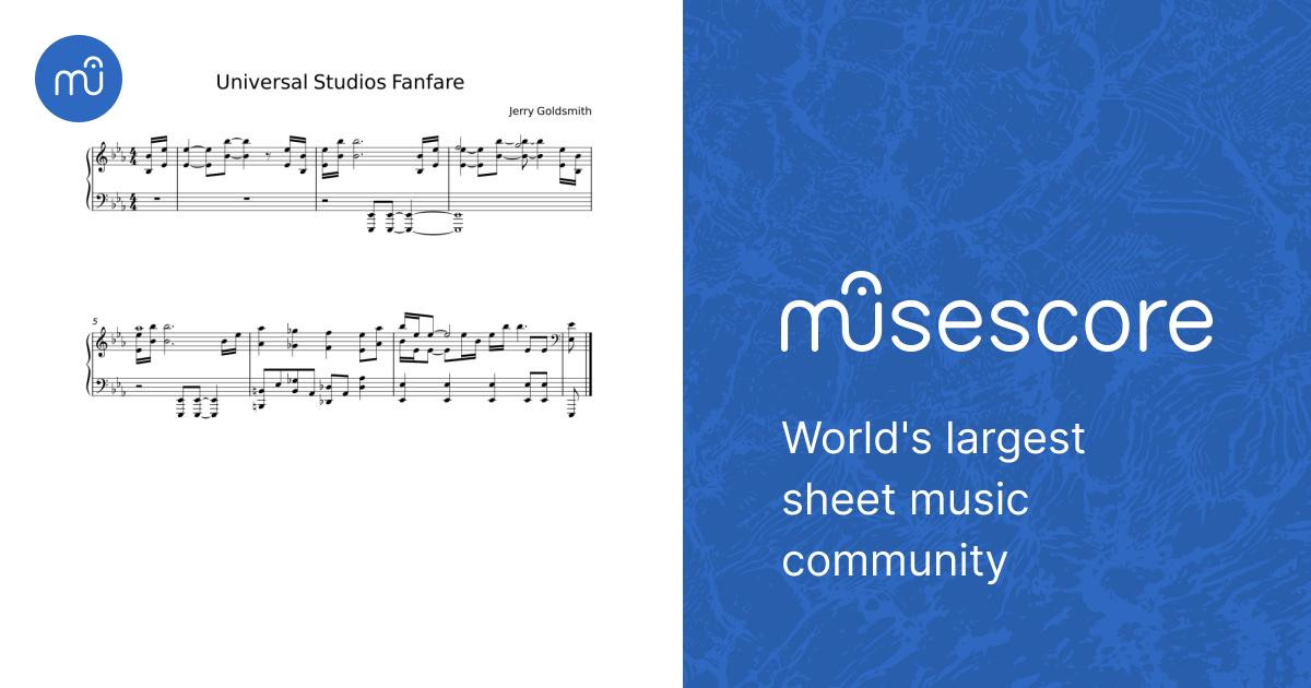 Universal studios fanfare - Jerry Goldsmith Sheet music for Piano (Solo ...