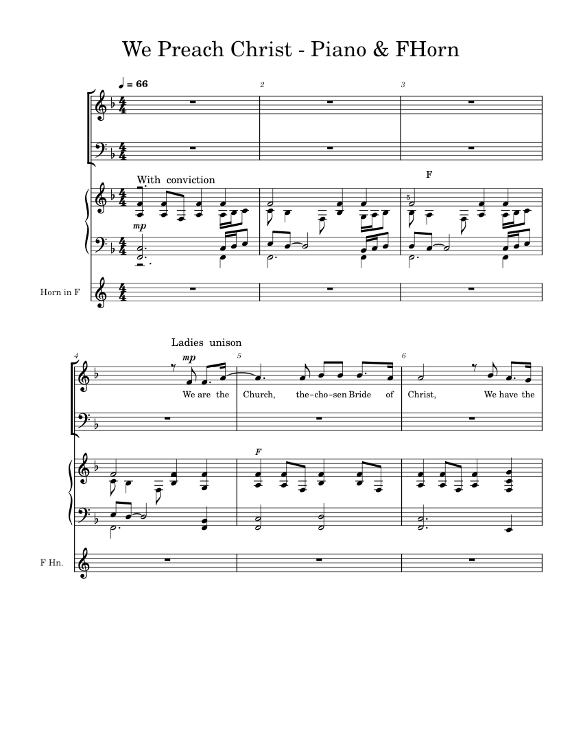 We Preach Christ – Chris & Diane Machen We Preach Christ Piano & FHorn ...