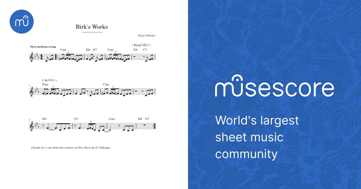 Birk's Works – Dizzy Gillespie - Lead Sheet Sheet Music with Chords for ...