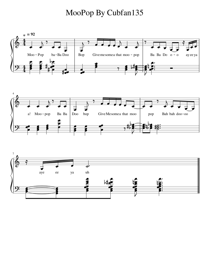 MooPop Sheet music for Piano (Solo) Easy | Musescore.com