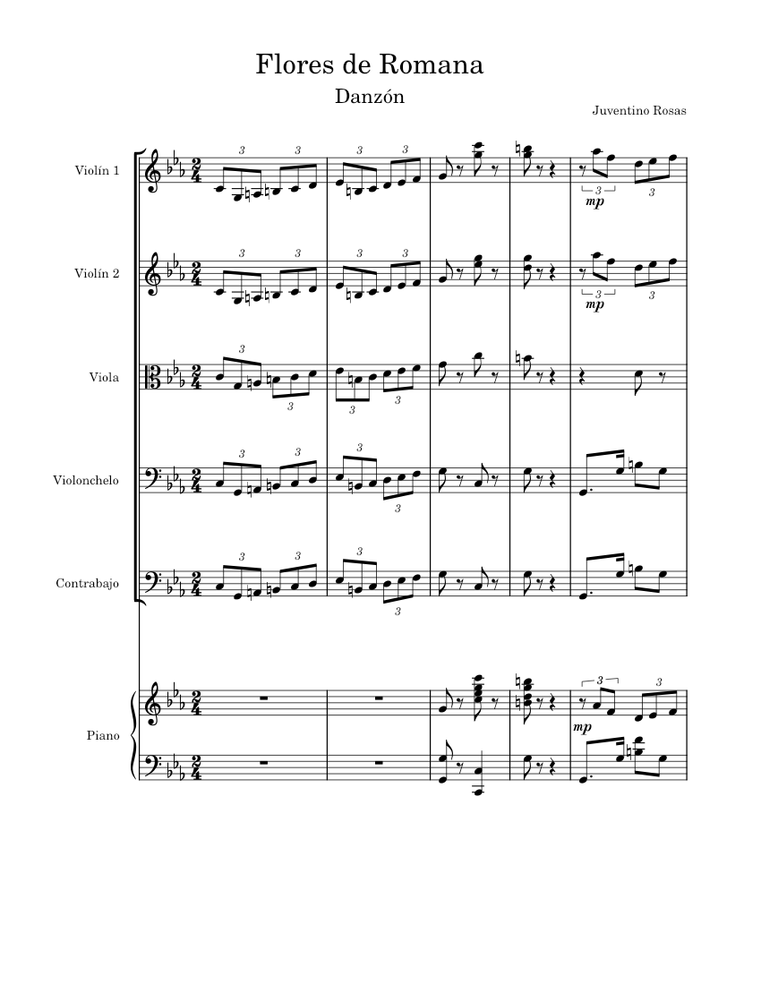 Flores de Romana – Juventino Rosas Flores de Romana Sheet music for ...