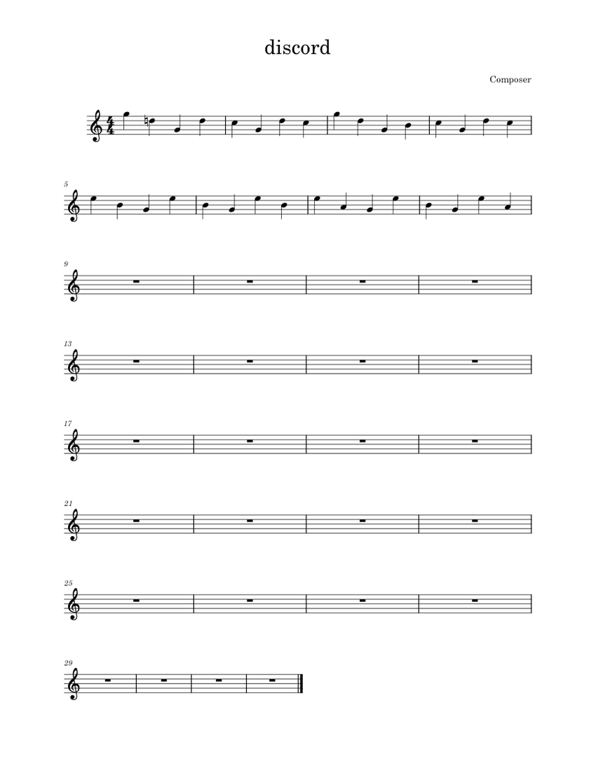 discord Sheet music for Piano (Solo) | Musescore.com
