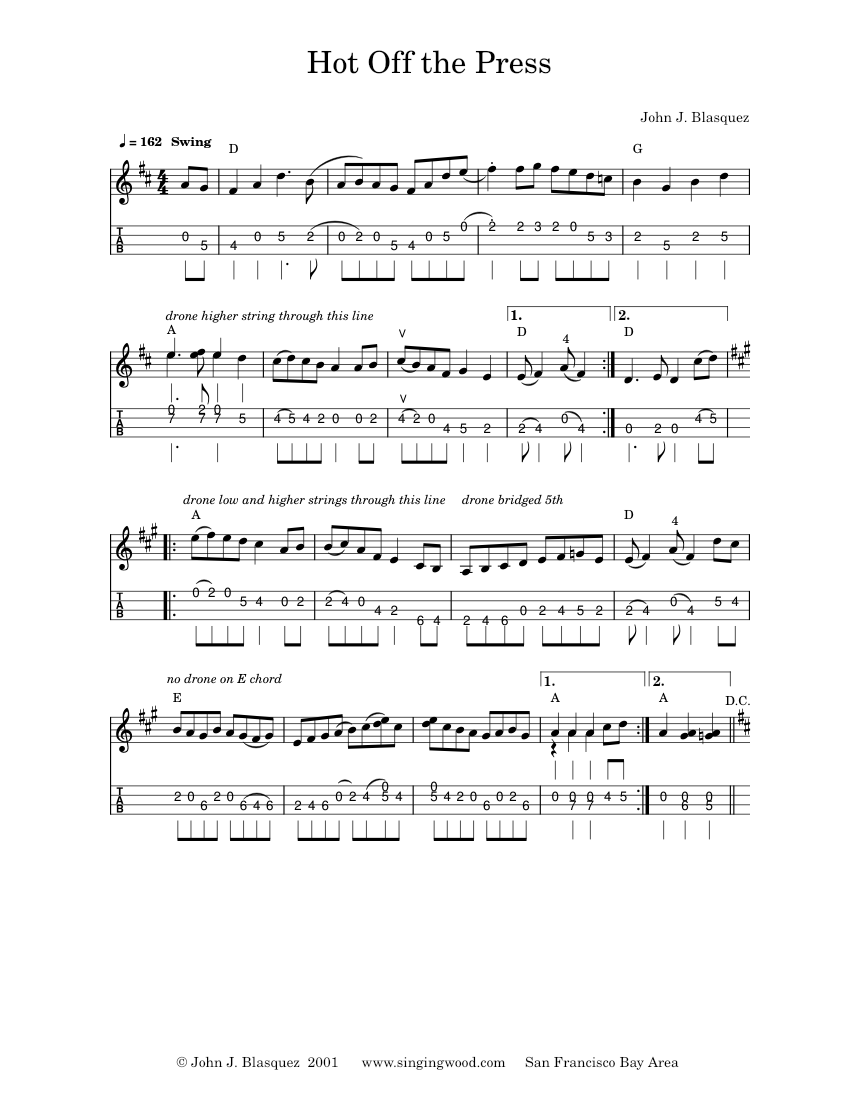 Hot Off the Press Sheet music for Mandolin (Mixed Ensemble) | Musescore.com
