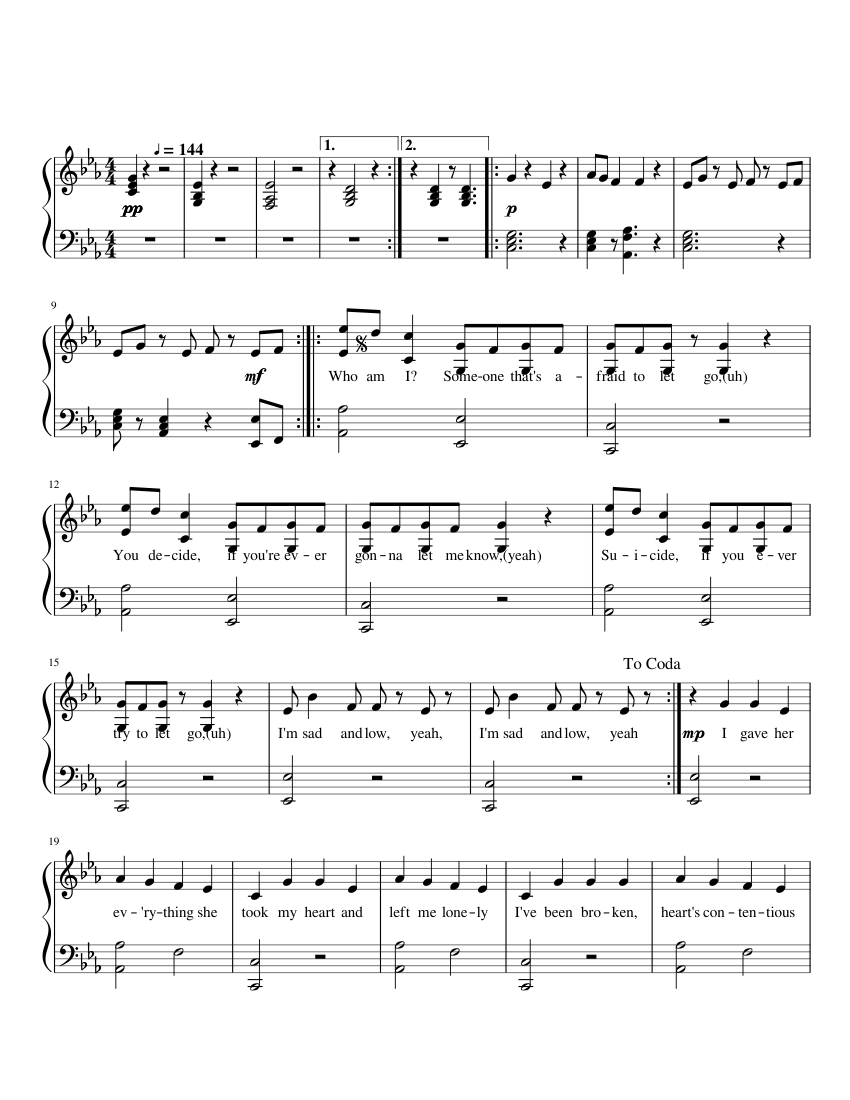 SAD! - XXXTENTACION - Arranged by Young_Rolex (a.k.a.EDMaster) Sheet ...