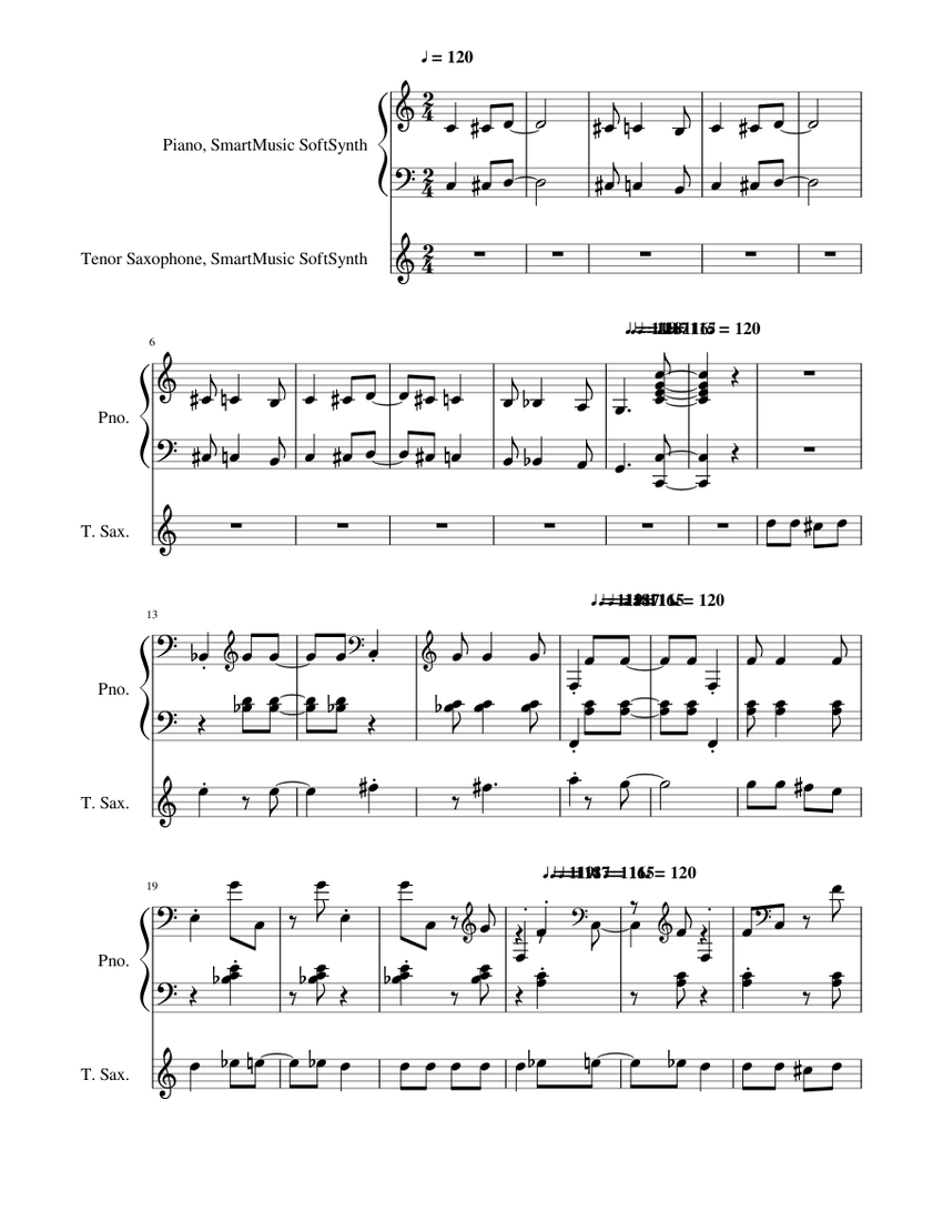 Washington_Post Sheet music for Piano, Saxophone tenor (Solo ...