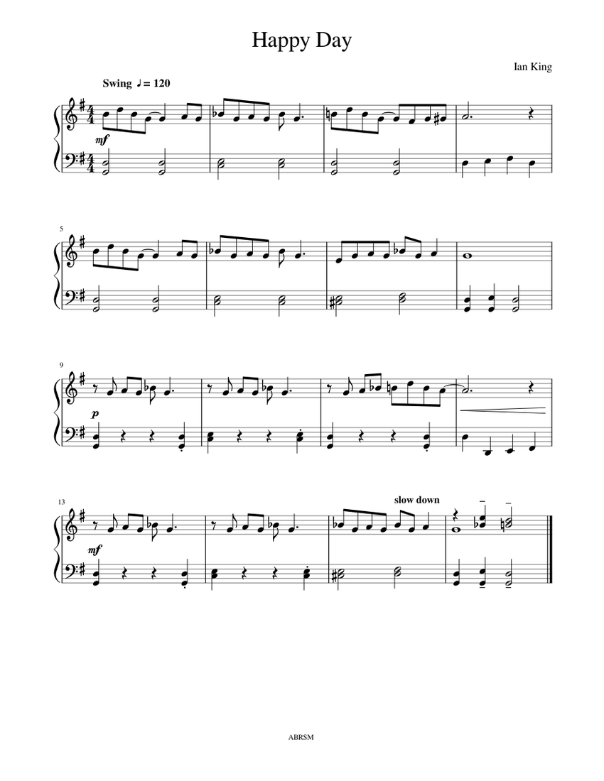 Happy Day Sheet Music for Piano (Solo) Easy | MuseScore.com