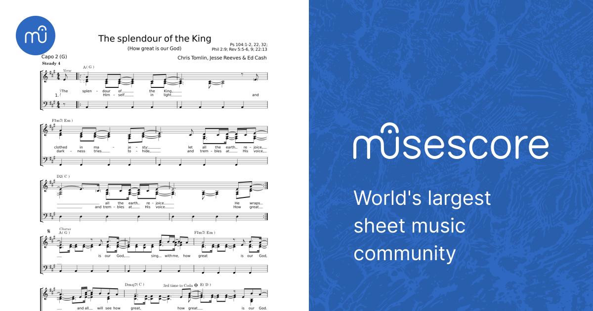 The splendour of the King - Chris Tomlin Sheet Music with Chords for ...