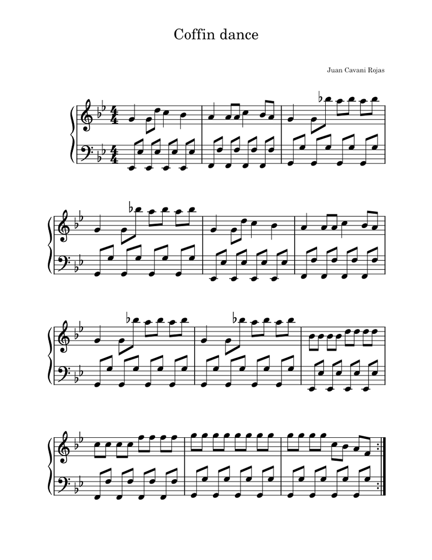 Coffin dance Sheet music for Piano (Solo) Easy | Musescore.com