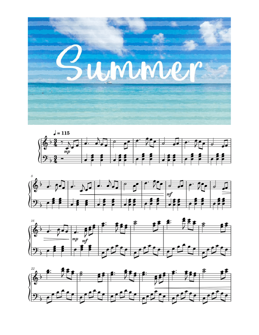 Summer Sheet music for Piano (Solo) | Musescore.com