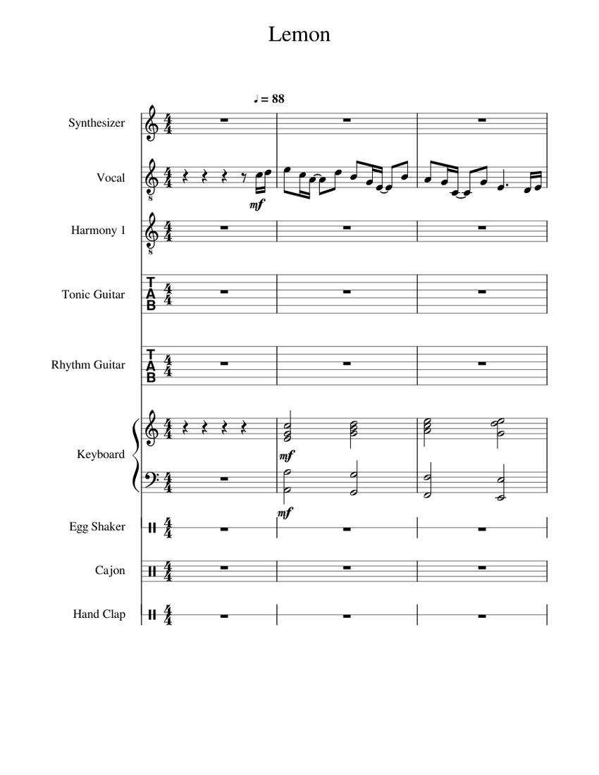 Lemon Sheet music for Piano, Tenor, Guitar, Drum group & more ...