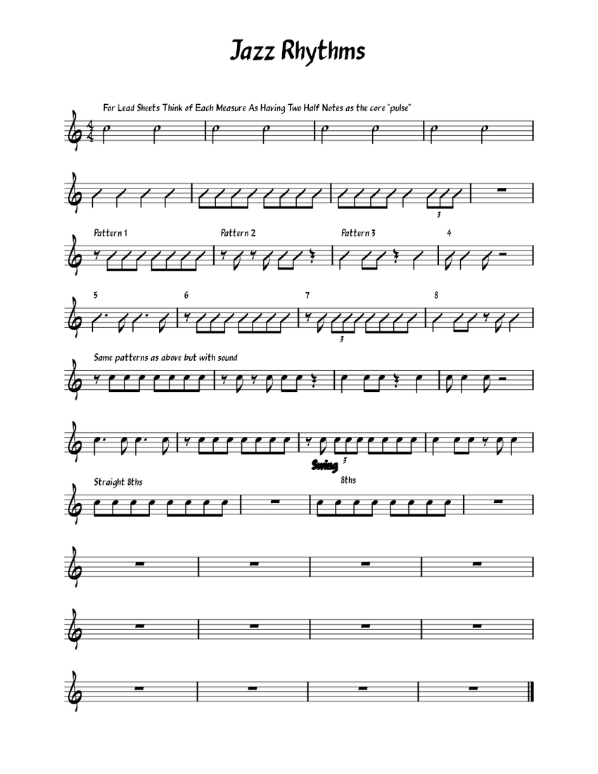 Jazz Rhythms for Soloing Sheet music for Piano (Solo) Easy | Musescore.com