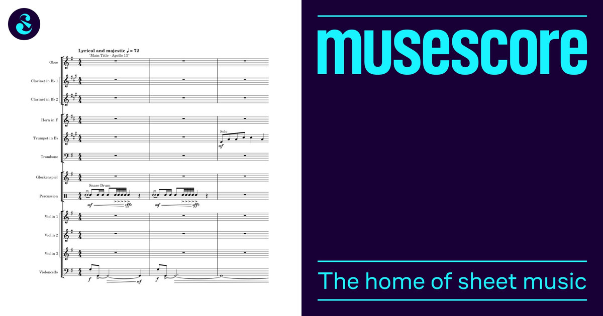 Apollo 13 - James Horner Sheet Music for Trombone, Oboe, French horn ...