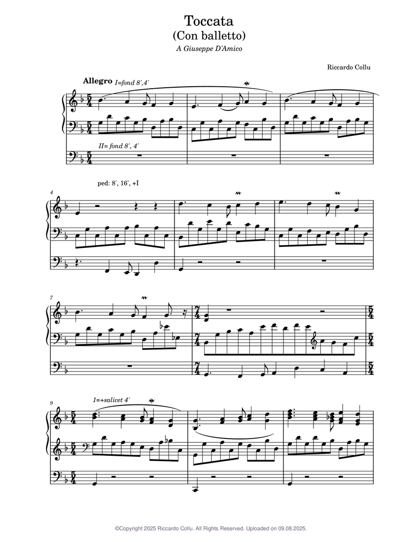 Toccata Sheet music for Organ (Solo) | Musescore.com