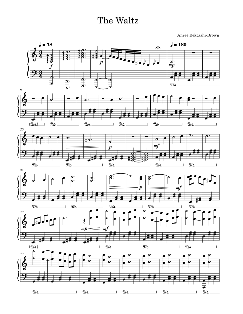 The Waltz Sheet Music for Piano (Solo) | MuseScore.com