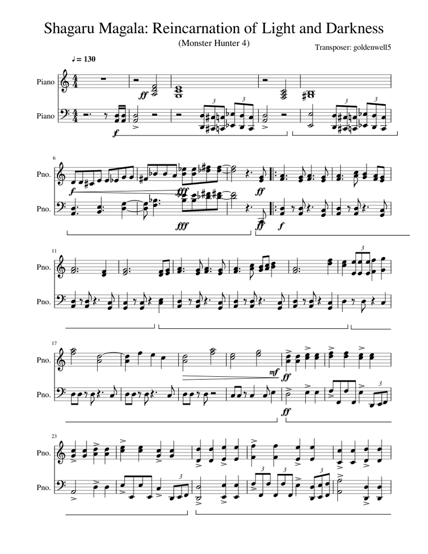 Shagaru Magala Theme Sheet Music for Piano (Solo) | MuseScore.com