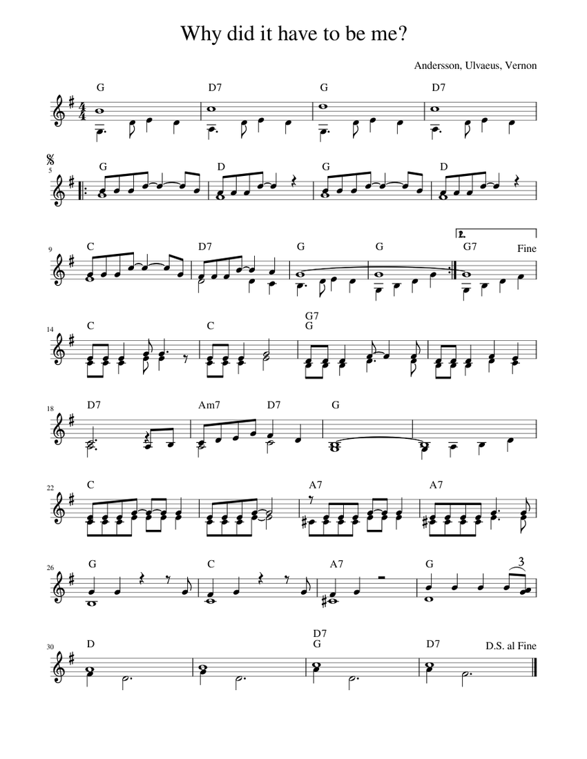 Why_did_it_have_to_be_me_ Sheet music for Piano (Solo) Easy | Musescore.com
